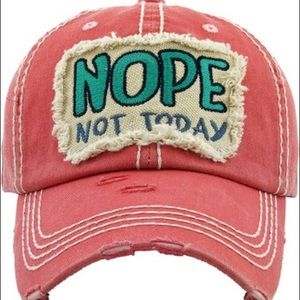 Accessories | Nope Not Today Distressed Hat | Poshmark